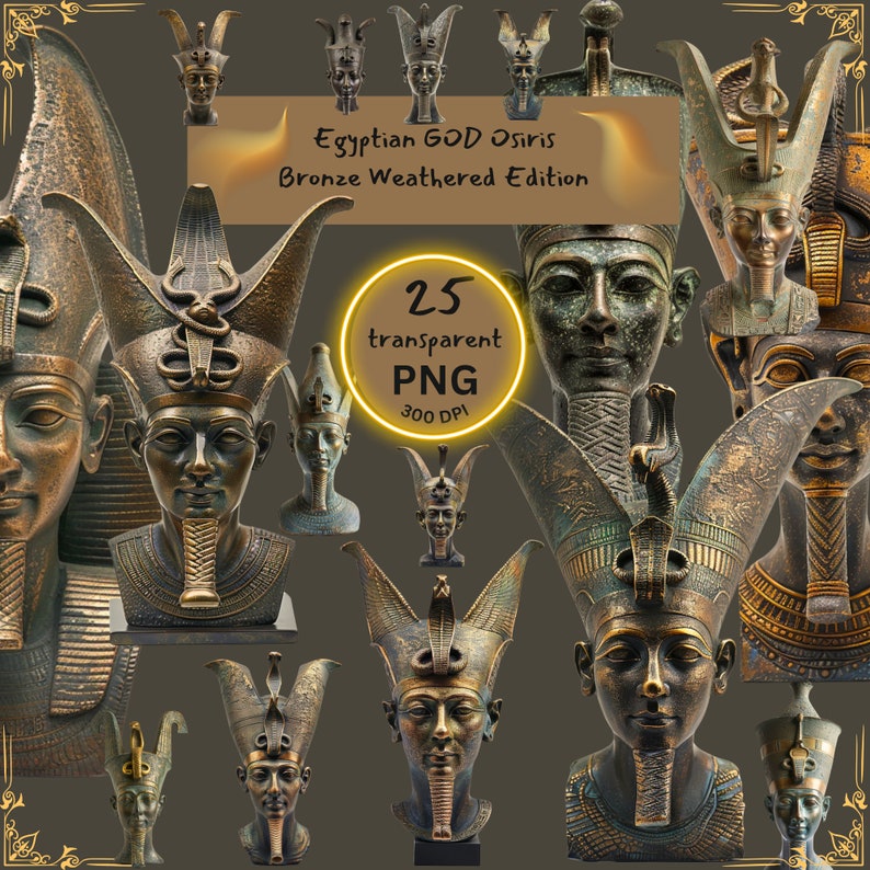Egyptian GOD Osiris Clipart Bundle Bronze Weathered Edition! - Etsy
