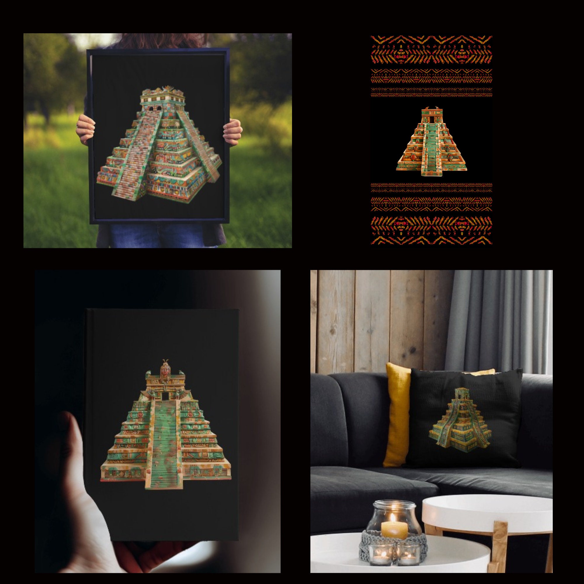 Aztec Mexican Pyramid Clipart Bundle Santa Cecilia Edition - Etsy