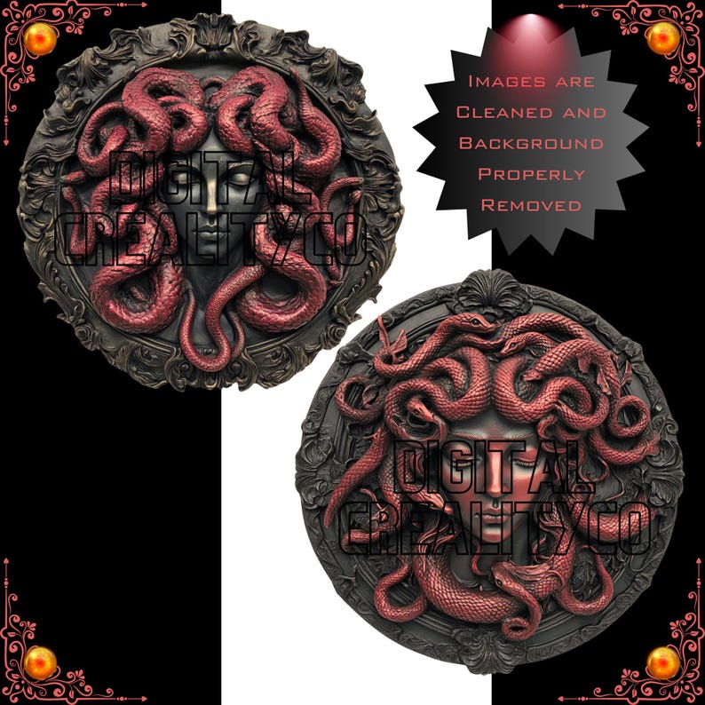 Red Gorgon Clipart Bundle Fire of Greece Edition! - Etsy