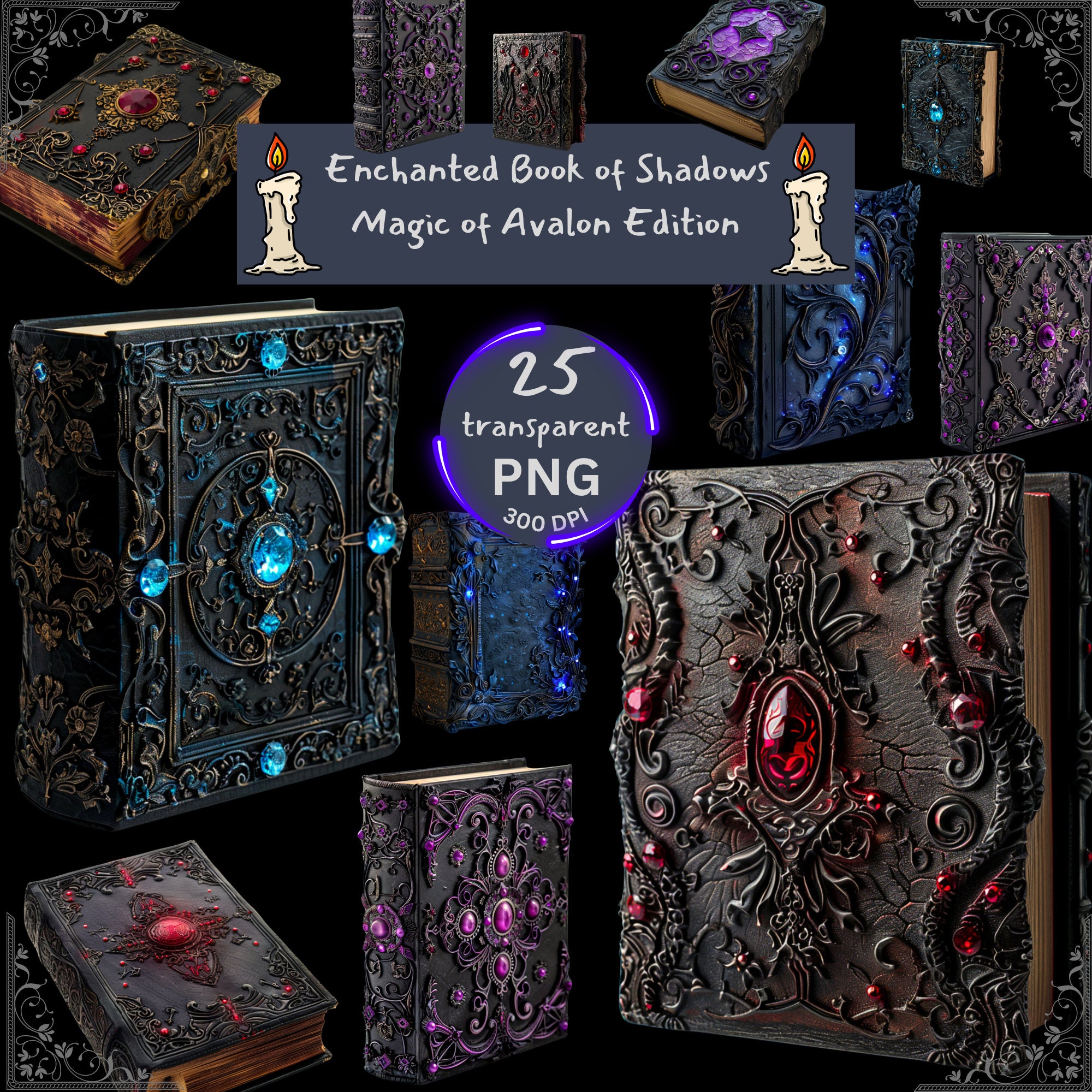 Enchanted Book of Shadows Clipart Bundle Magic of Avalon Edition! - Etsy