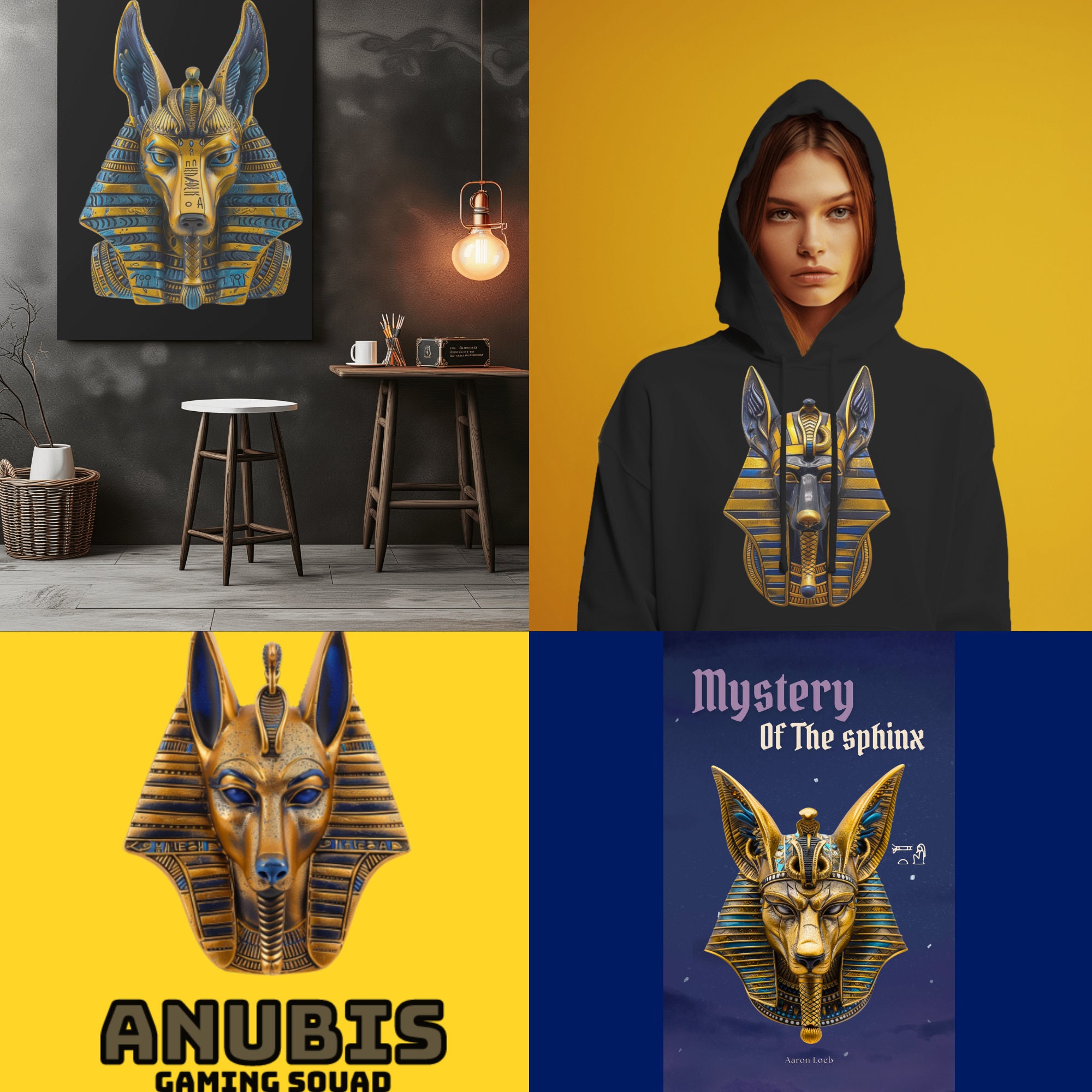 Egyptian Anubis GOD Clipart Bundle Blue Golden Edition - Etsy