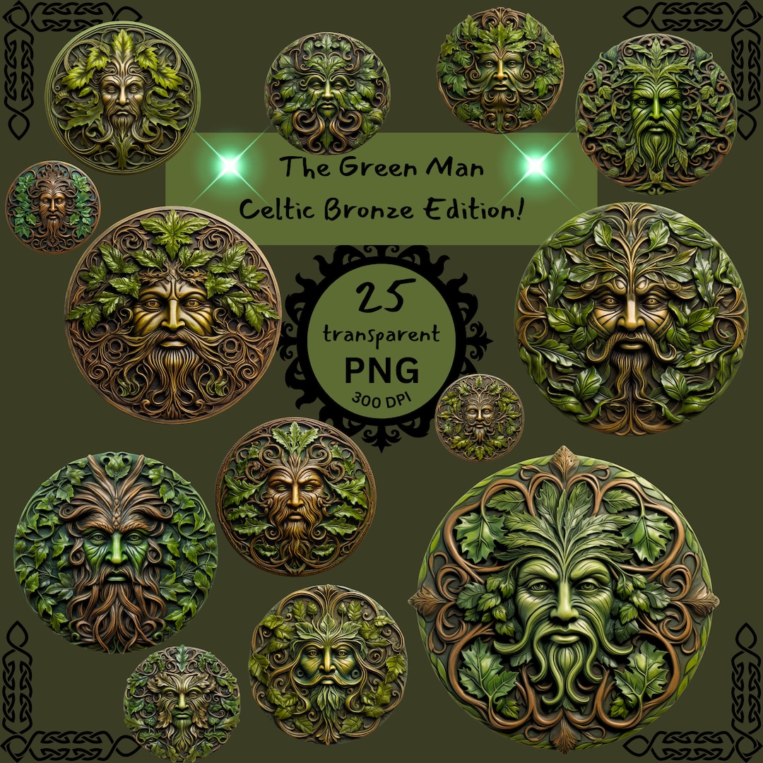 The Green Man Celtic Bronze Edition! - Etsy