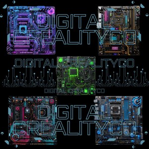 Cybersynth Motherboard Pack Clipart Bundle! Digital Nexus Edition - Etsy