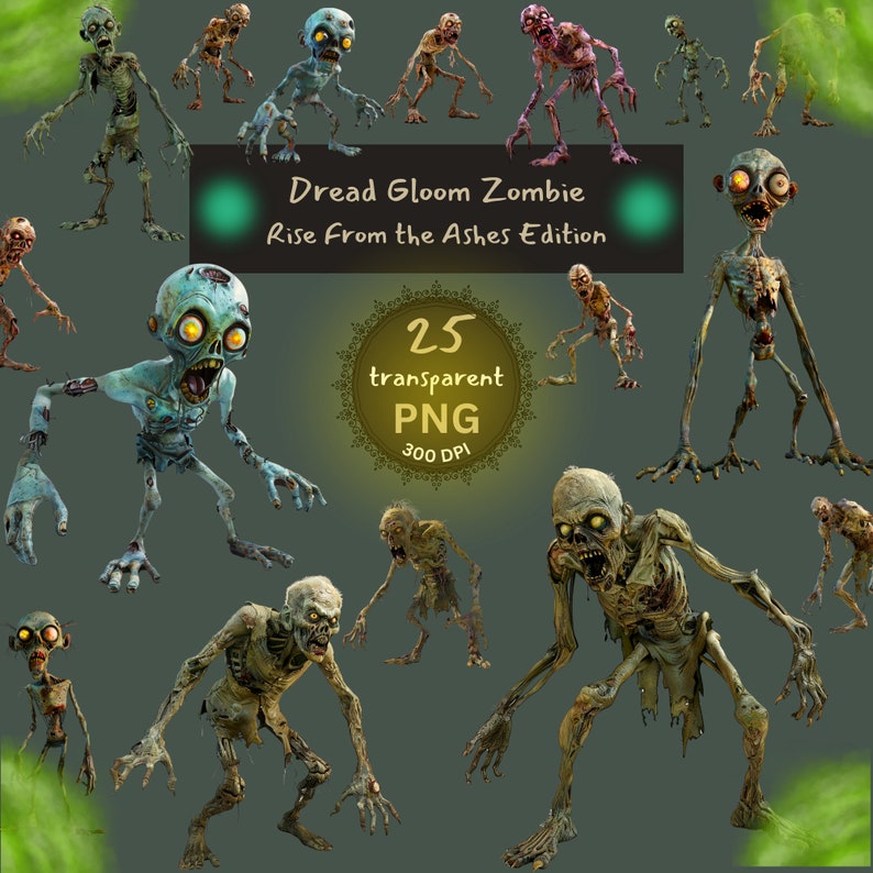 Dread Gloom Zombie Clipart Bundle Rise From the Ashes Edition! - Etsy