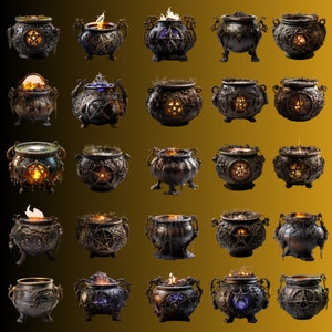 Antique Witchcraft Cauldron Bundle! Pentacle Edition - Etsy