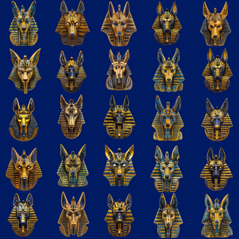Egyptian Anubis GOD Clipart Bundle Blue Golden Edition! - Etsy