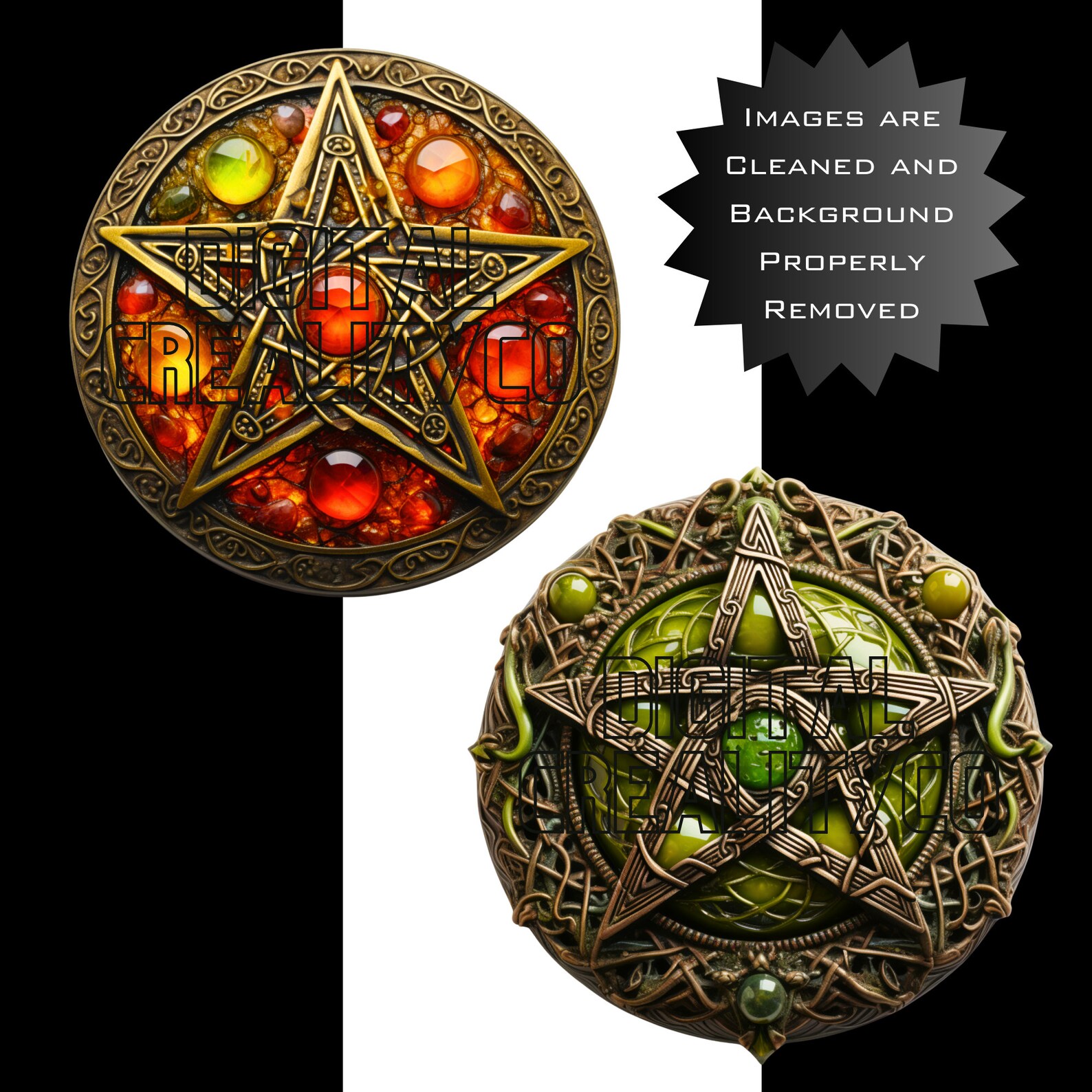 Witchcraft Pentacle Clipart Bundle Bronze Edition - Etsy