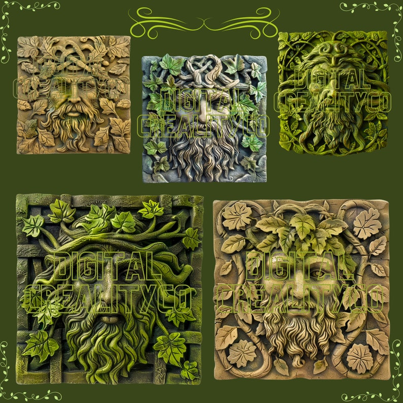 Celtic Green Man Weathered Stone Edition - Etsy