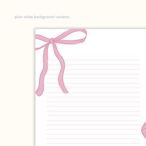 Coquette Stationery Set Printable Writing Paper Letter Message Note Pad ...