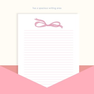 Coquette Stationery Set Printable Writing Paper Letter Message Note Pad ...