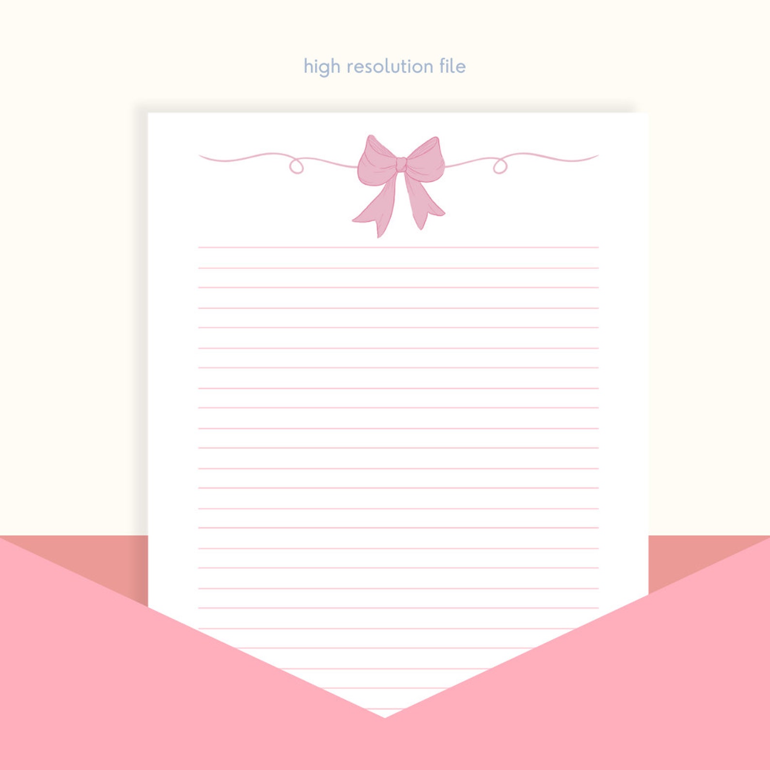 Coquette Stationery Set Printable Writing Paper Letter Message Note Pad ...