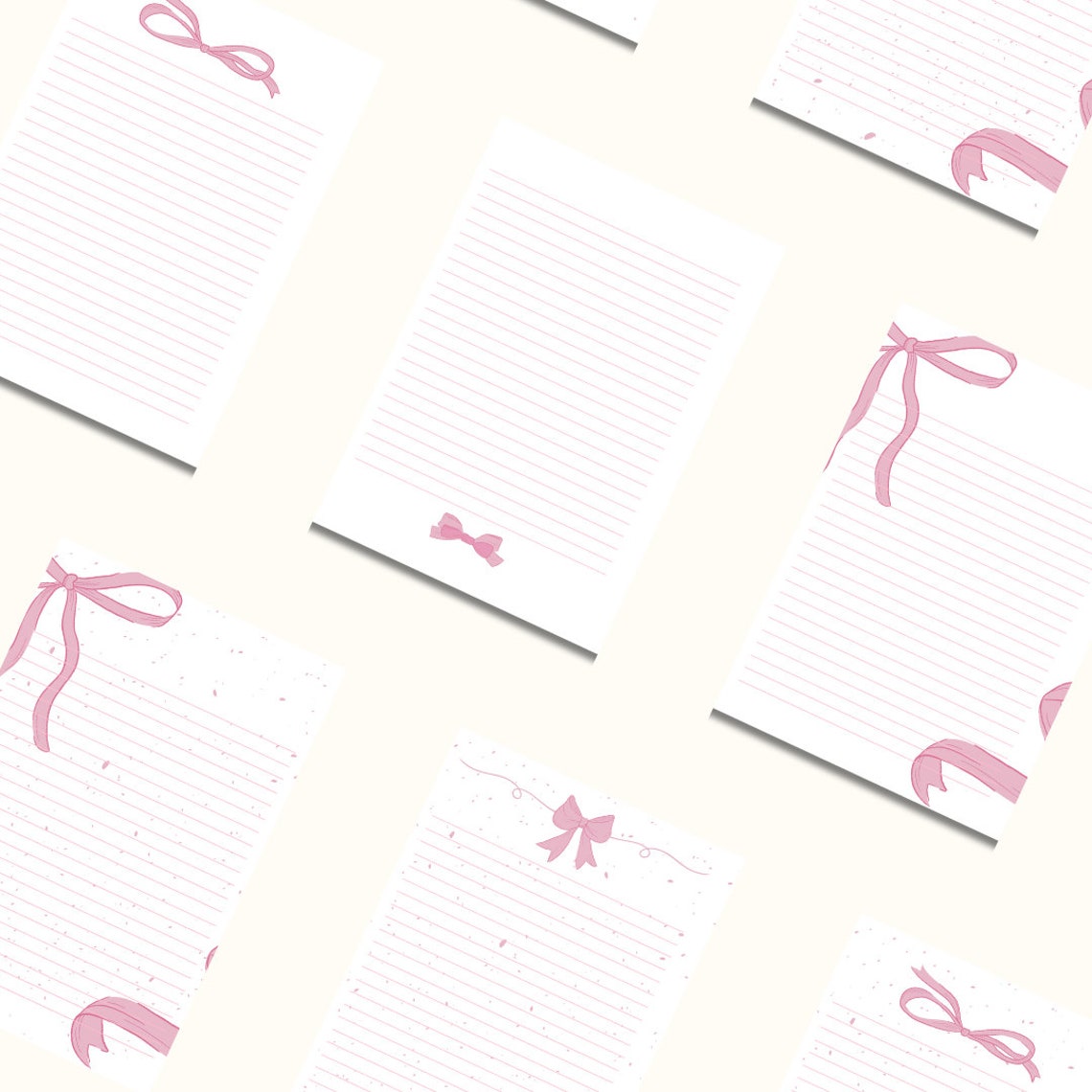 Coquette Stationery Set Printable Writing Paper Letter Message Note Pad ...
