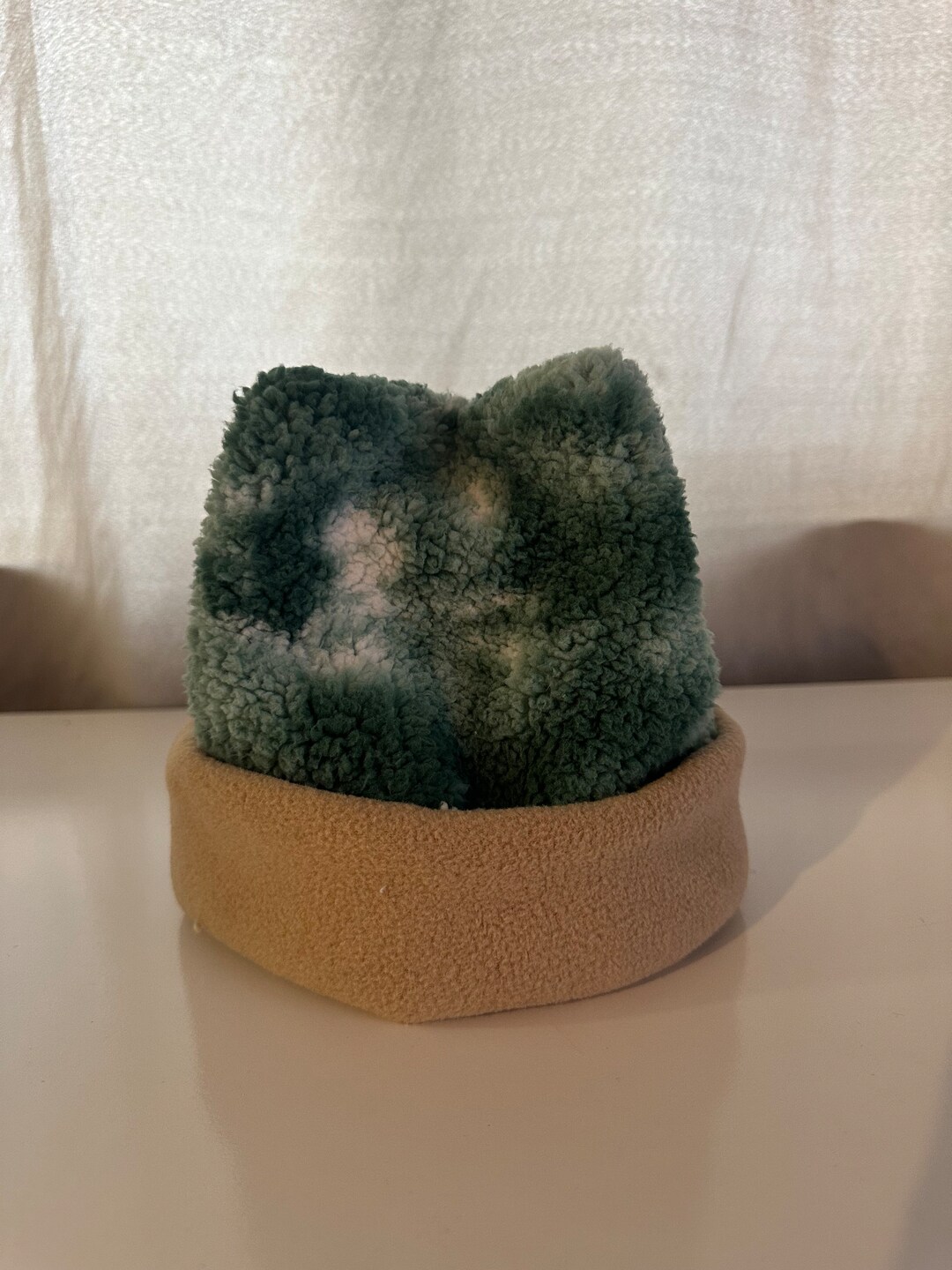 Green Sherpa & Khaki 4 Point Beanie - Etsy