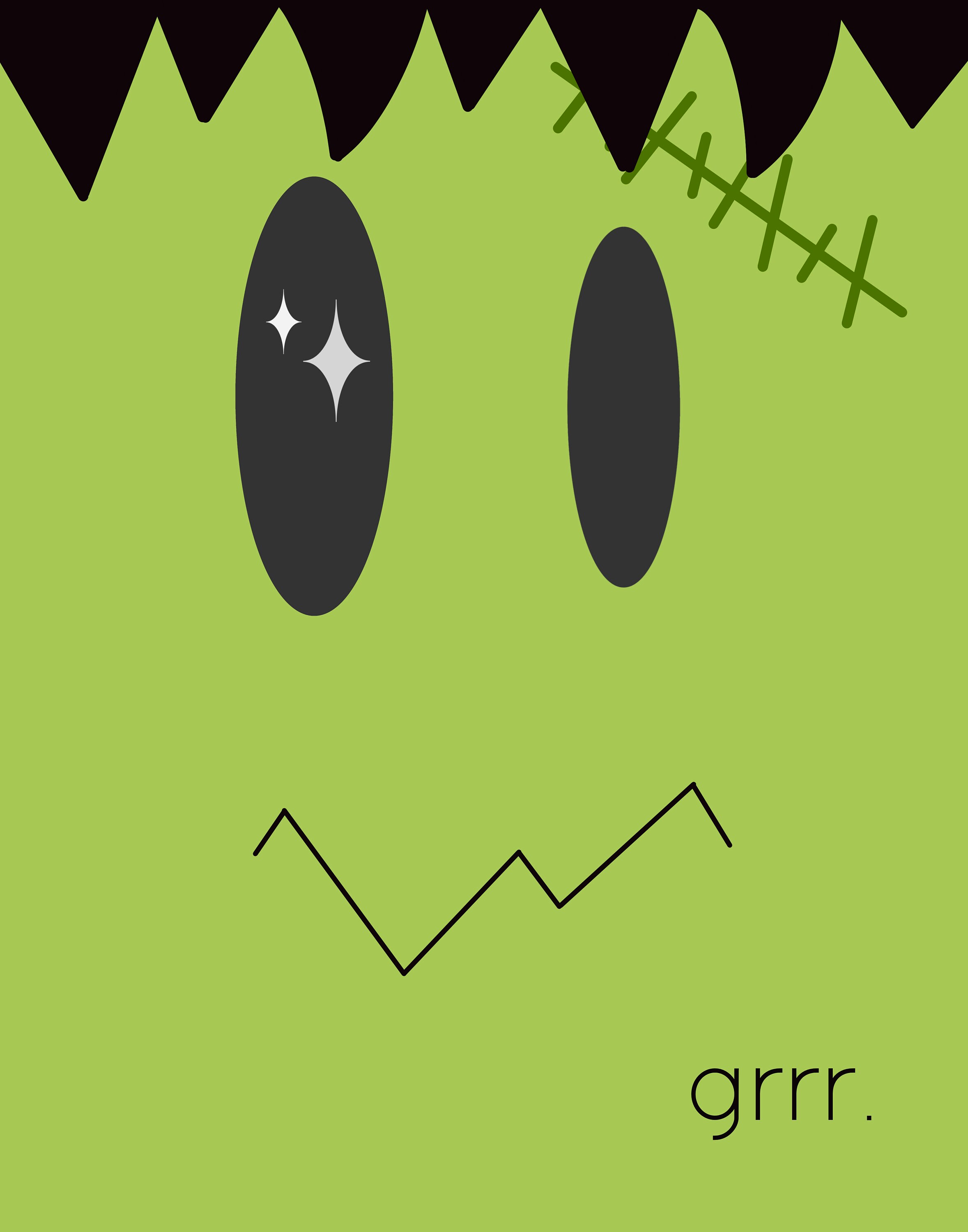 Charming Halloween Monsters Cute Character Collage Minimalist Simple ...