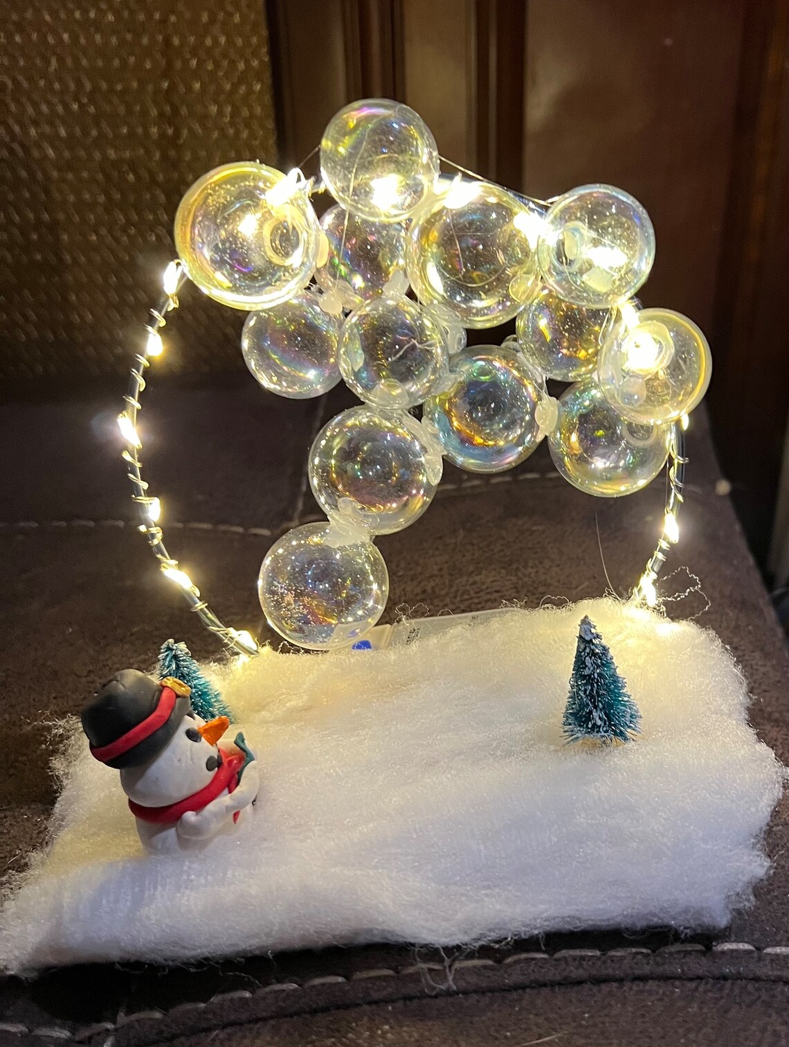 Handmade Light up Snowman Blowing Bubbles Christmas Decoration. - Etsy