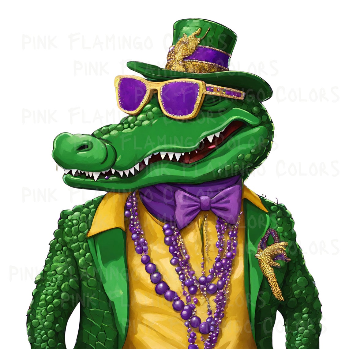 Mardi Gras SVG, Alligator SVG, Mardi Gras Gator SVG, Gator Wearing ...