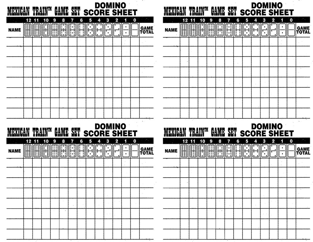 Mexican Train Score Sheet 2 - Etsy