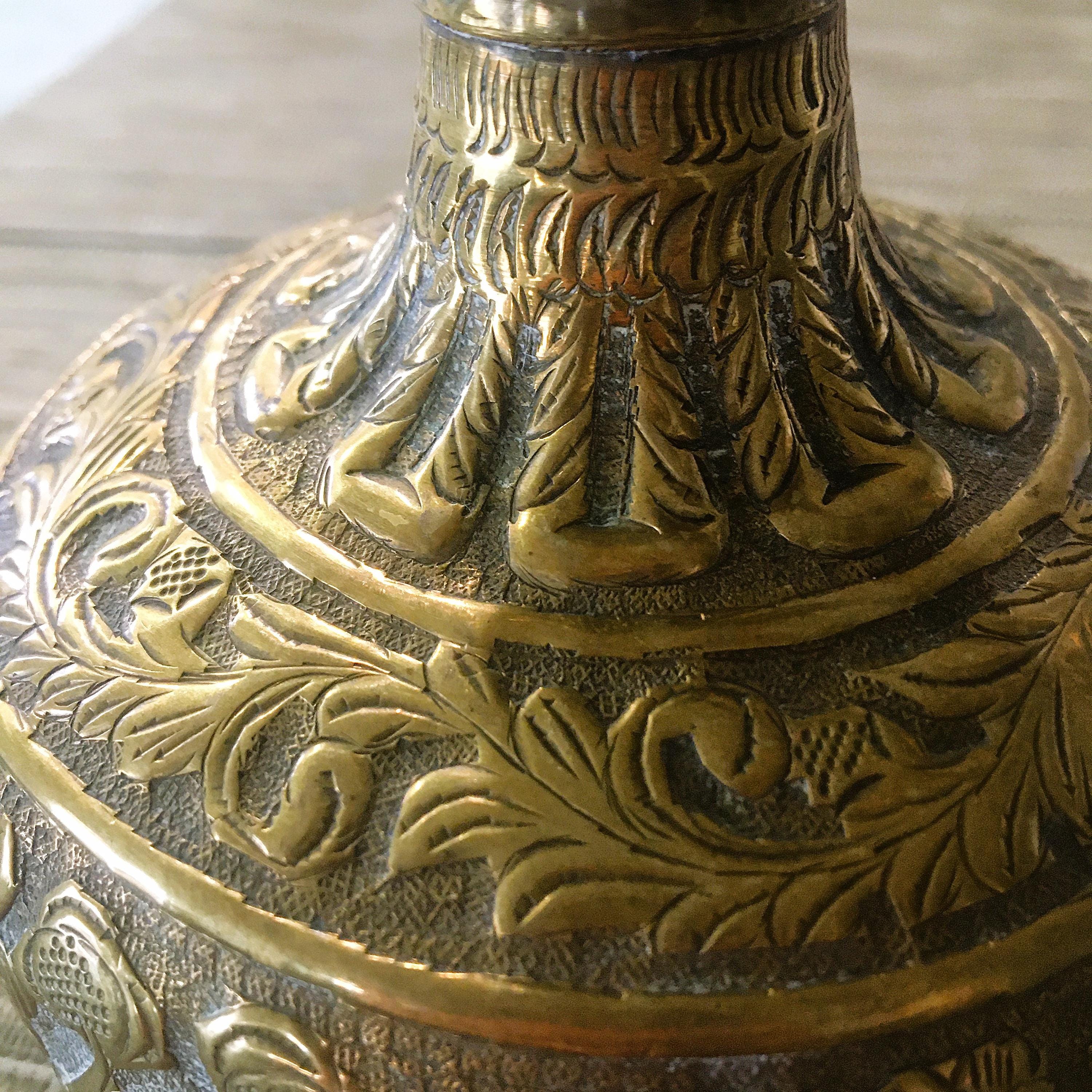 Antique Brass Ewer Pitcher Carafe With Snake Handle. Rare Unique Hand ...
