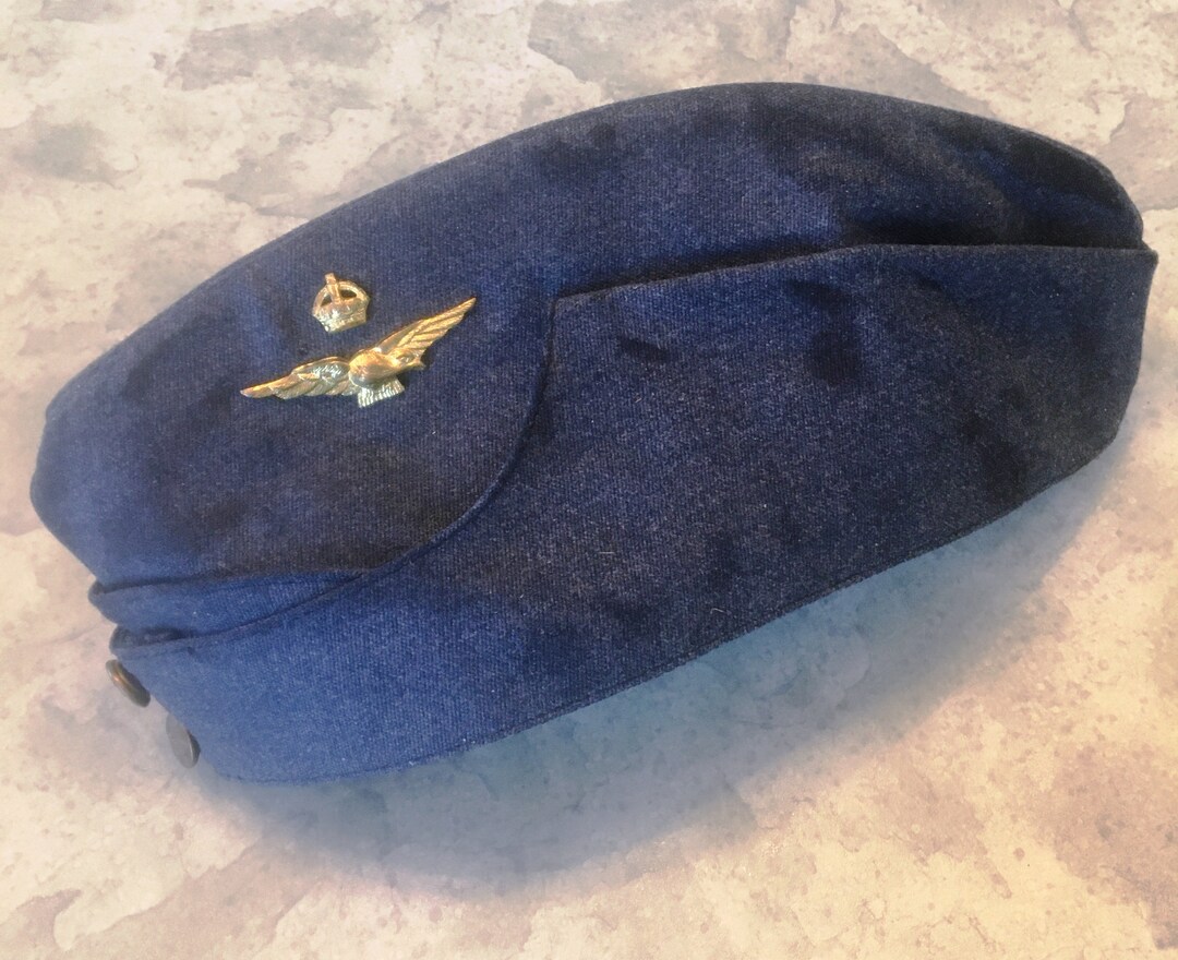 RCAF Officer's Side / Wedge Cap 1940s WW2 Uniform Kings Crown W ...
