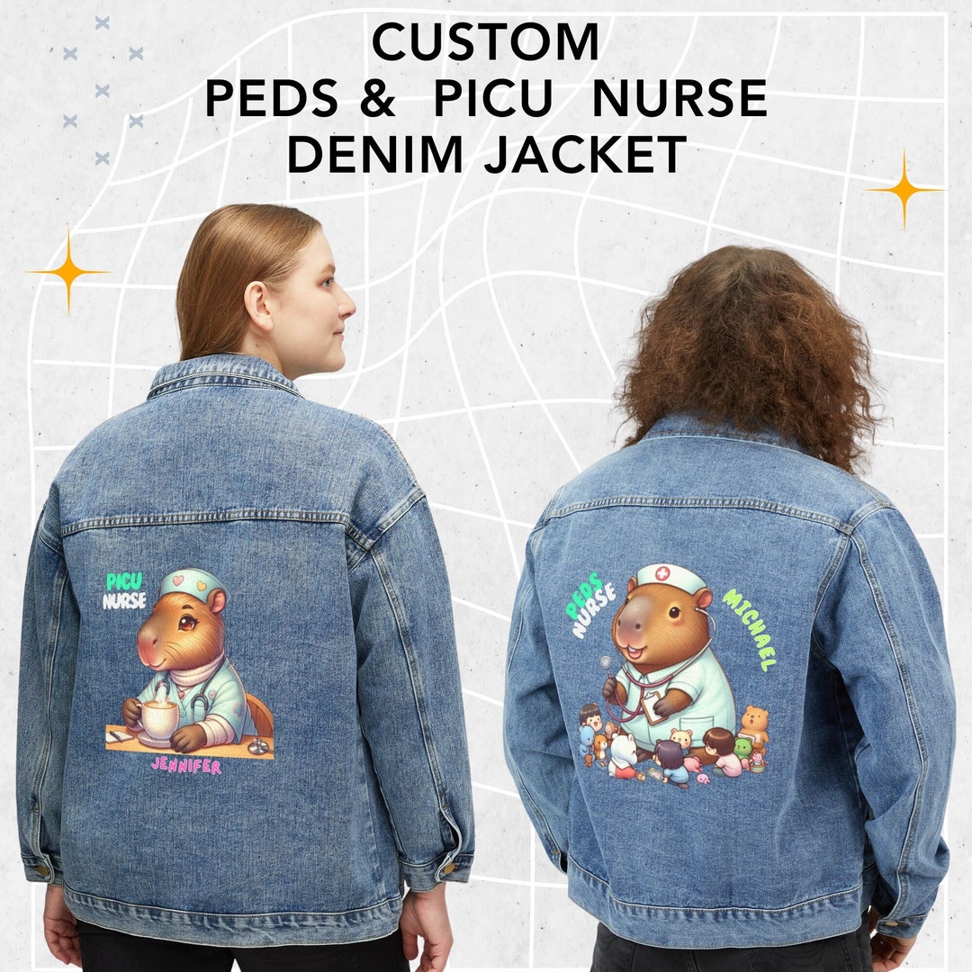 Custom Capybara PEDS & PICU Nurse Jacket, Personalized Picu Nurse Shirt ...