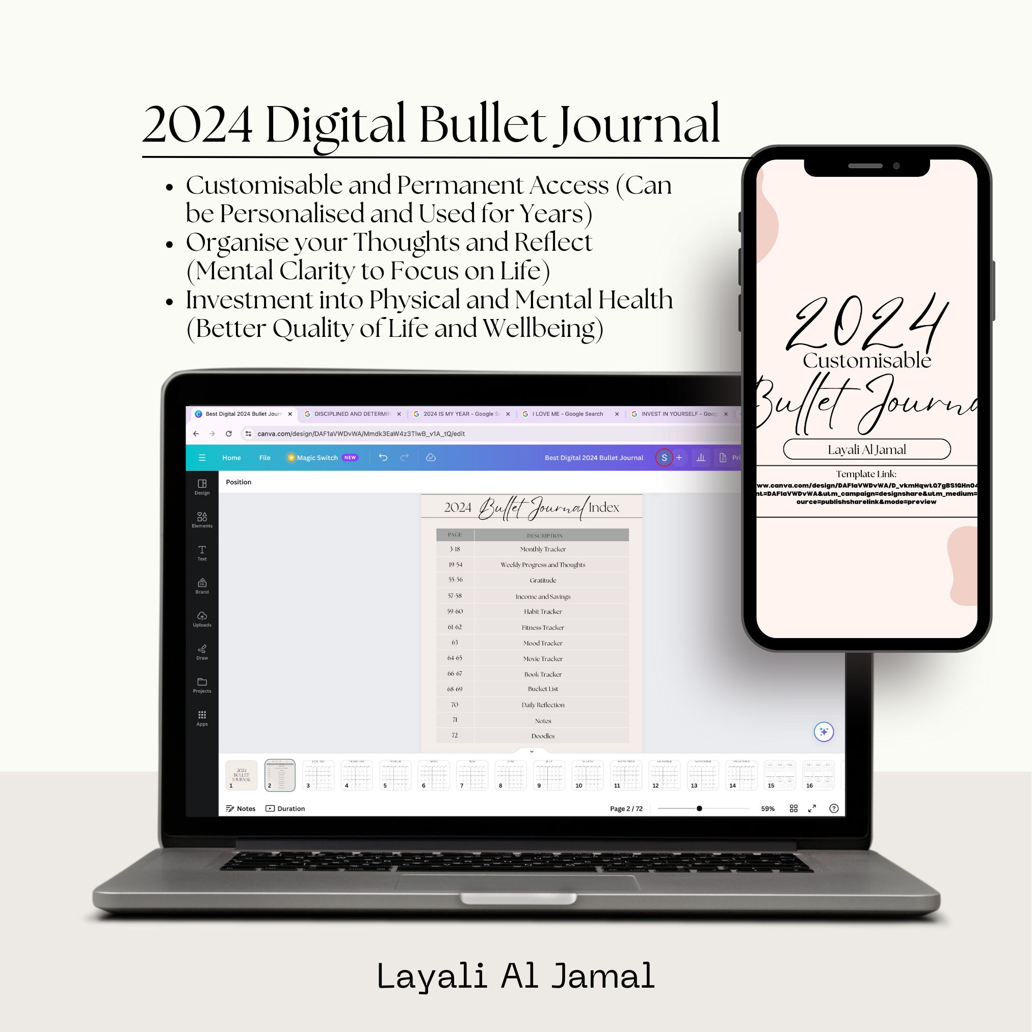 2024 Bullet Journal Digital and Customisable - Etsy