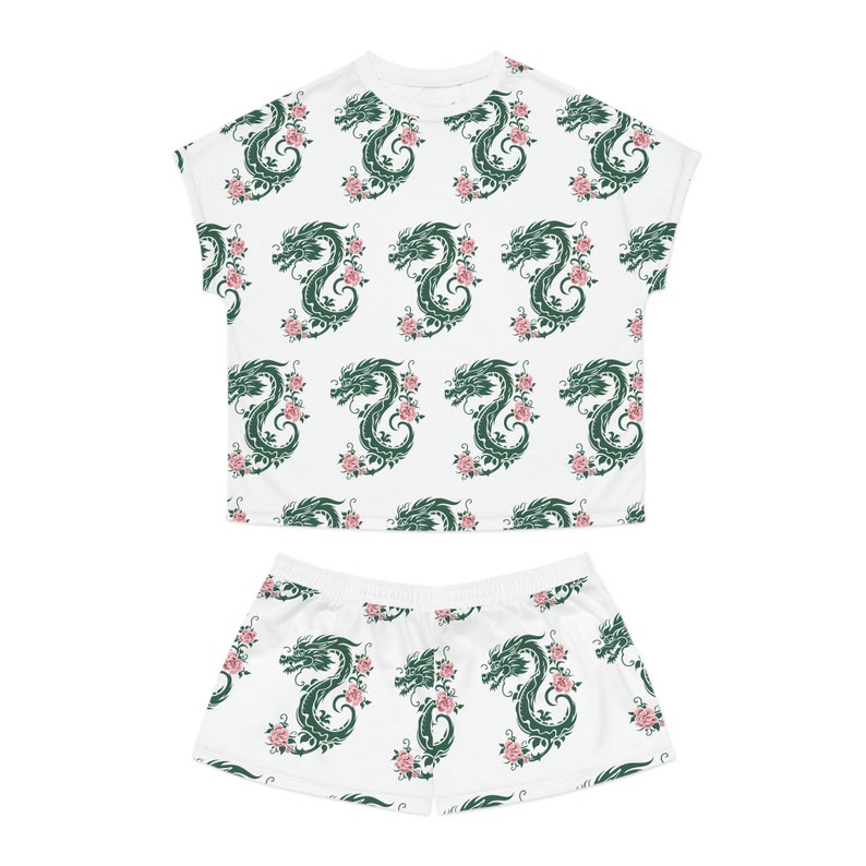 Chinese Dragon Women's Short Pajama Set AOP, Fantasy Dragons ...