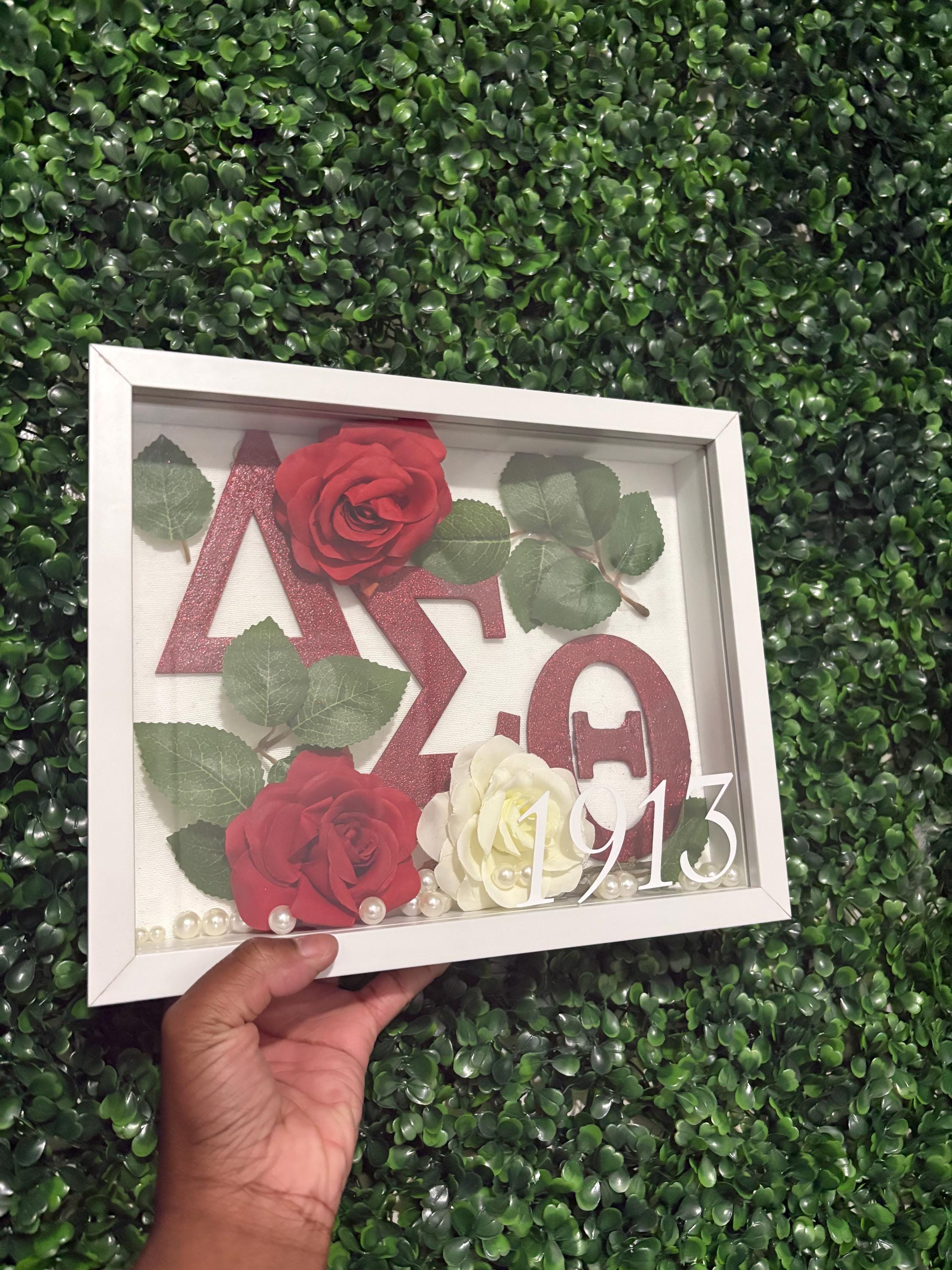Delta Sigma Theta Shadow Box | Handmade Sorority Gift | 1913 Pearl ...