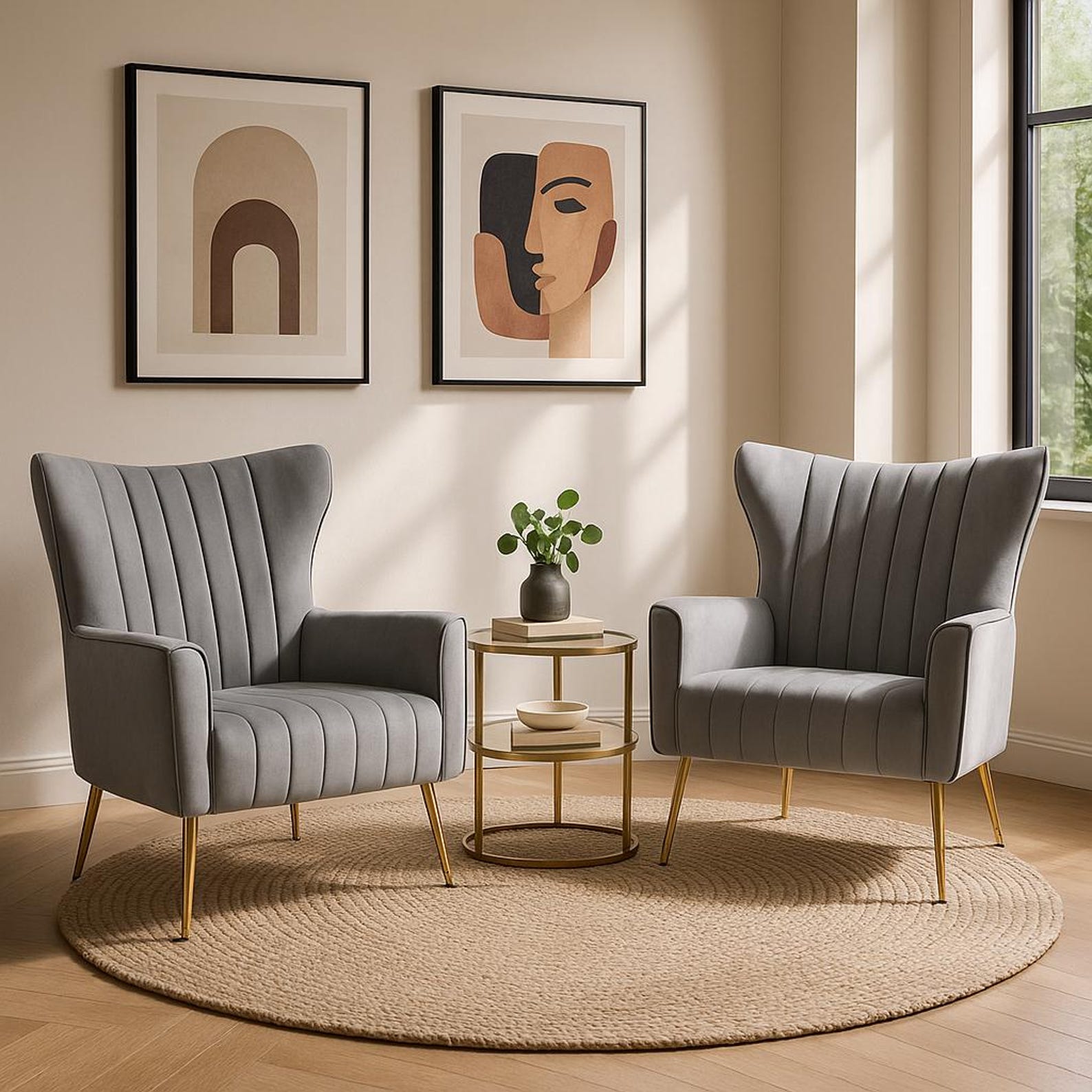 Small Velvet Armchair Accent Chair - Solid Wood High Back Comfortable ...