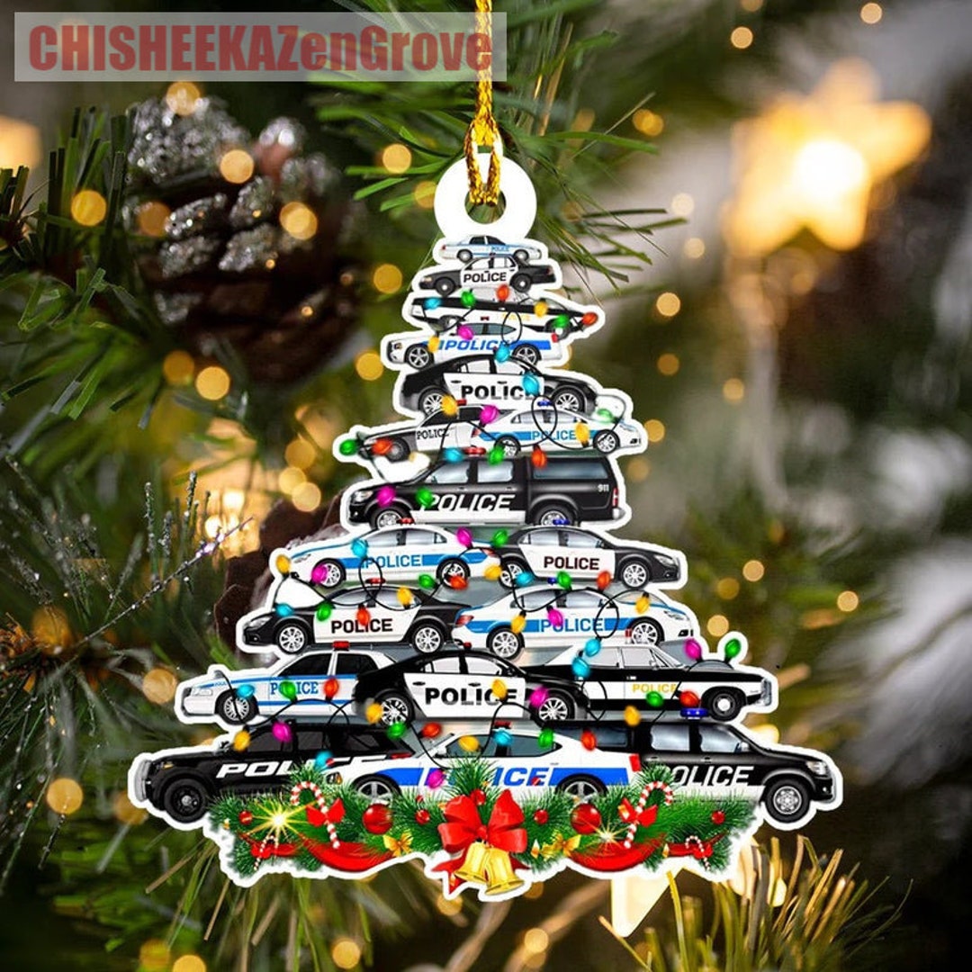 Custom Police Car Christmas Tree Shaped for Police Man - Etsy