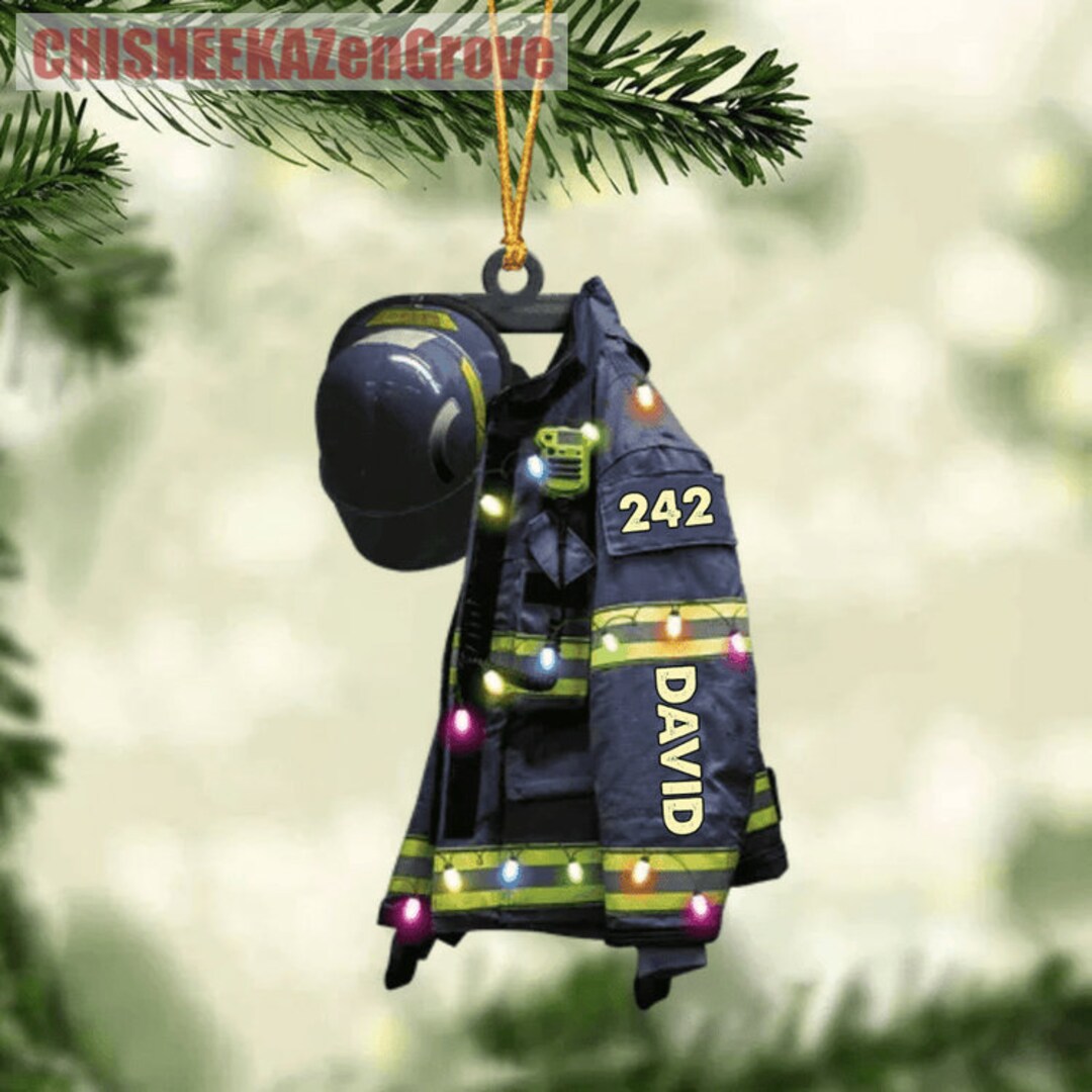 Firefighter Suits With Christmas Light Personalized Flat - Etsy