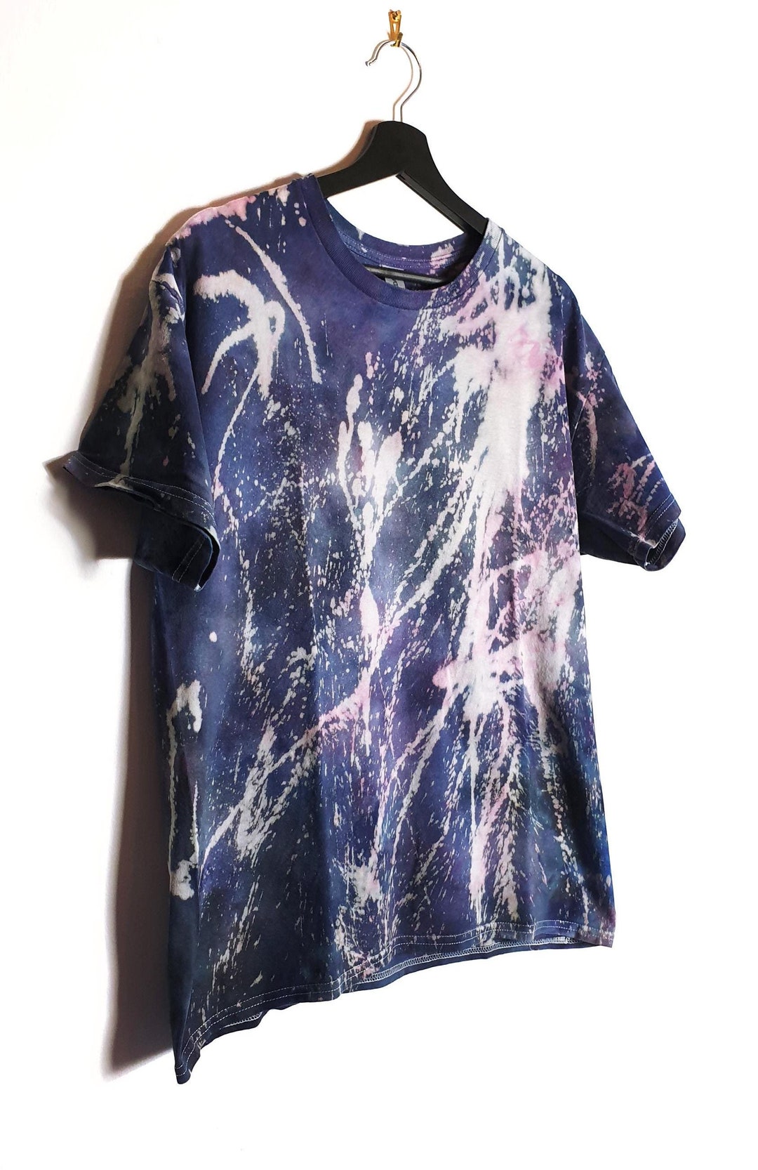 Ice Dye Bleached Shirt L - Batik Tie Dye - Unisex T-shirt - Hand-dyed ...