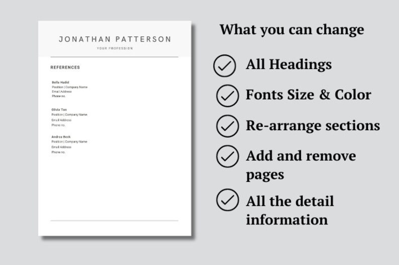 Resume Template Editable Professional Resume Professional Resume ...
