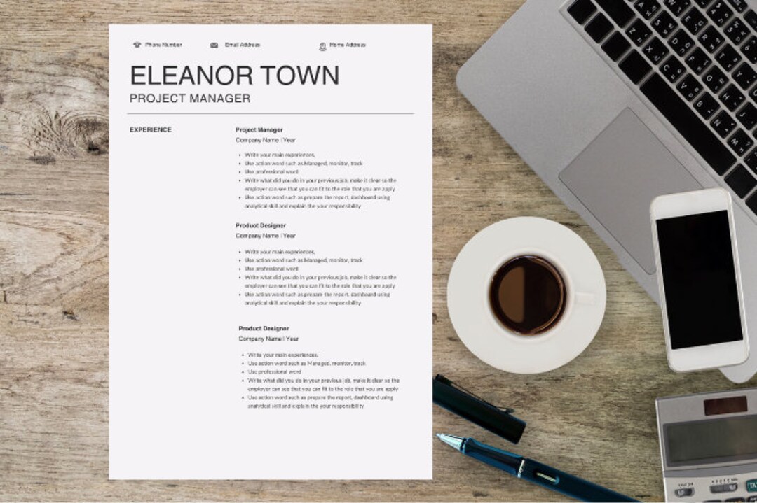 Resume Template Editable Professional Resume Professional - Etsy