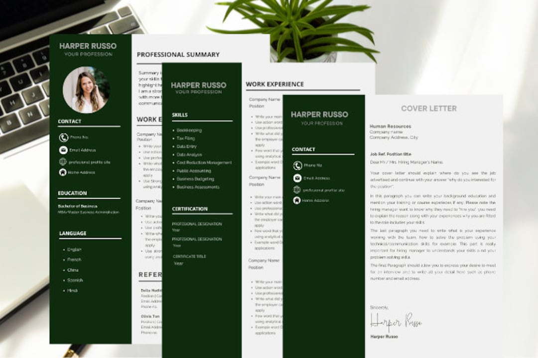 Resume Template Editable Professional Resume Professional Resume ...