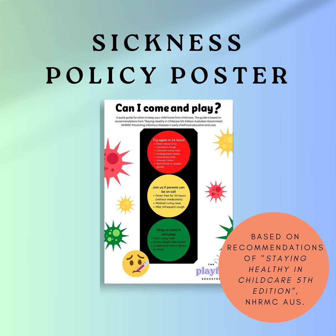 Can I Come and Play Sickness Daycare Poster Childcare Illness Poster ...