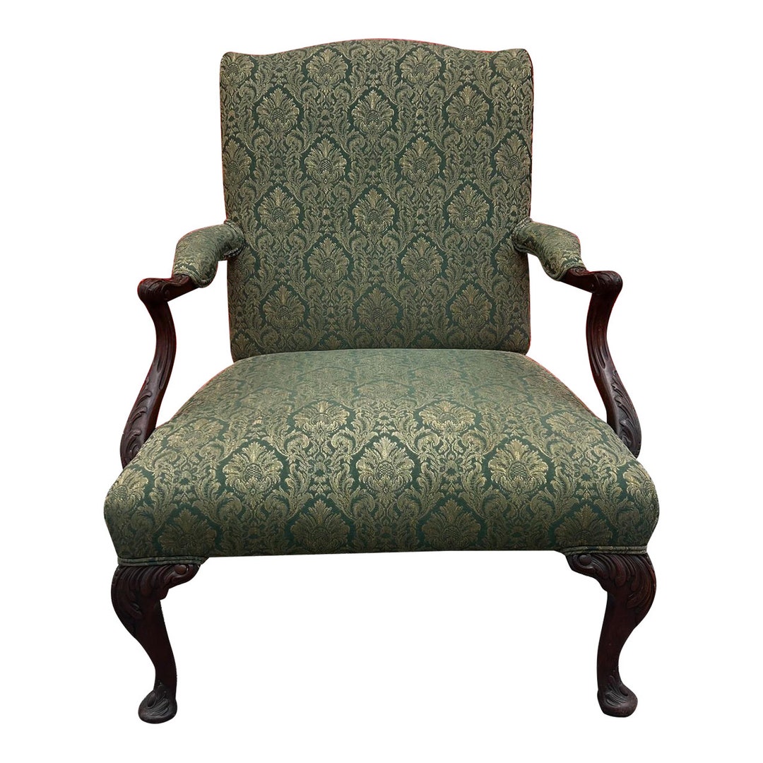 1950s Queen Anne Upholstered Chair - Etsy