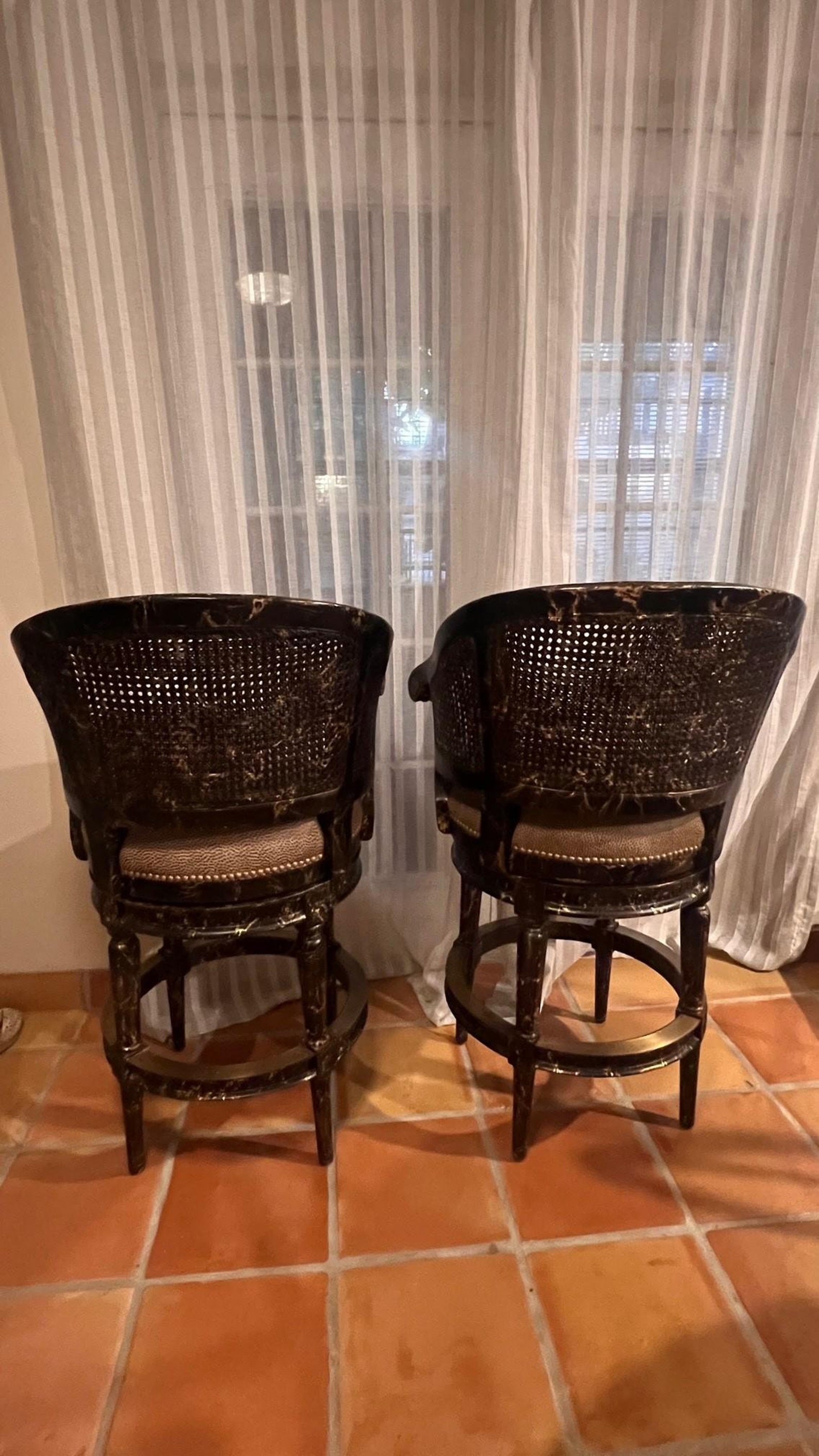 Pama Furniture Swivel Bar Black and Gold Stools- Set of 2 - Etsy