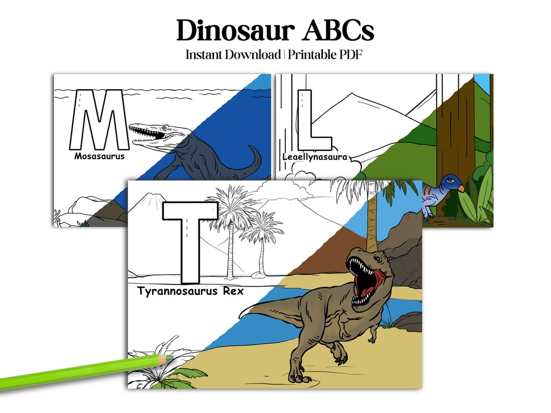 Dinosaur ABC Coloring Book, Dinosaur Coloring Book, ABC Coloring Book ...