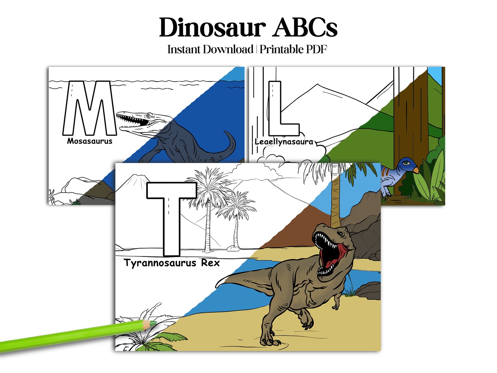 Dinosaur ABC Coloring Book, Dinosaur Coloring Book, ABC Coloring Book ...