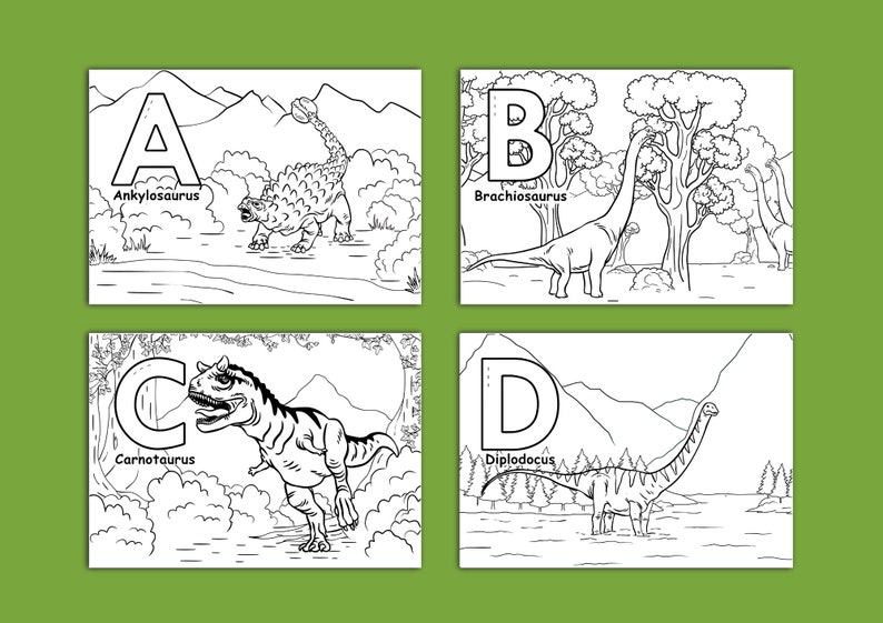 Dinosaur ABC Coloring Book, Dinosaur Coloring Book, ABC Coloring Book ...