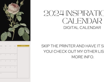 2024 Digital Calendar Floral Print - Etsy