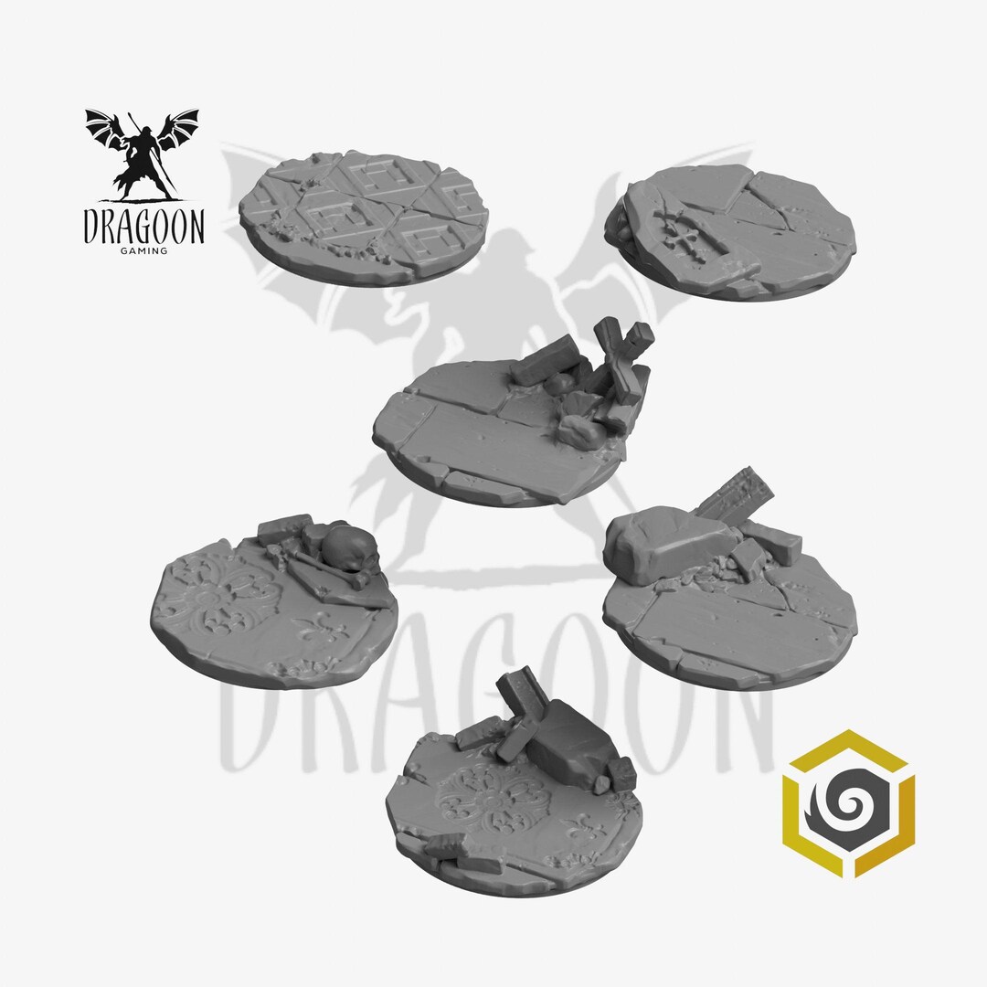 Cathedral Ruins 25mm Base Toppers for 28mm Tabletop Wargames ...