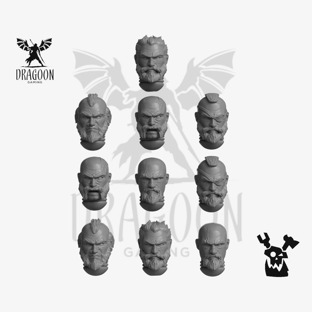 Space Knights Heads. Conversion Bits for 28mm/32mm Scale Prime Sci-fi ...