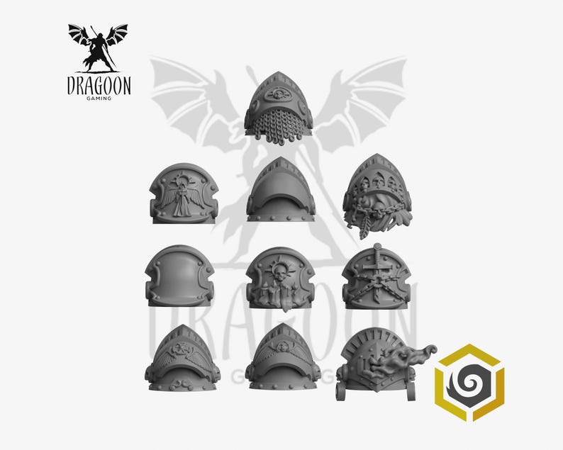 Space Knight Terminator Pauldrons Conversion Shoulder Pads for 28mm ...