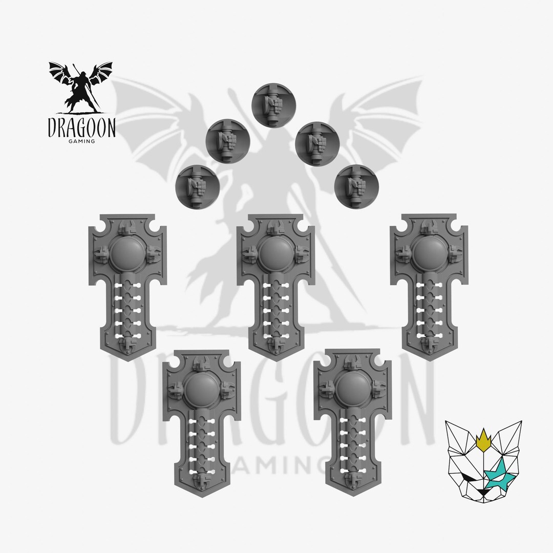 Space Knight Bionic Shields. Conversion Bits for 28mm Sci-fi Marines - Etsy