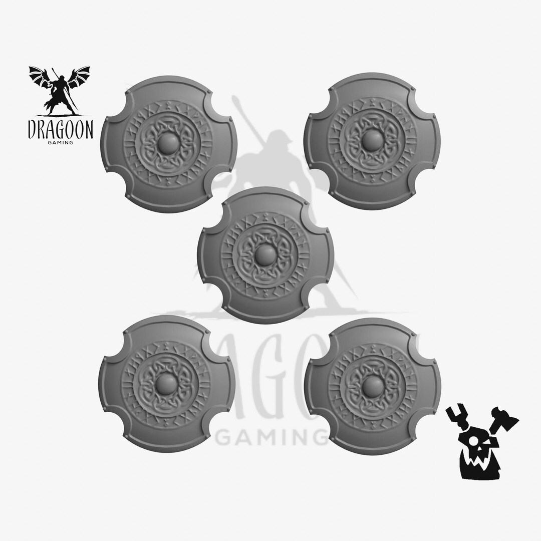 Viking Space Knight Rune Shields. Conversion Bits for 28mm Miniatures ...