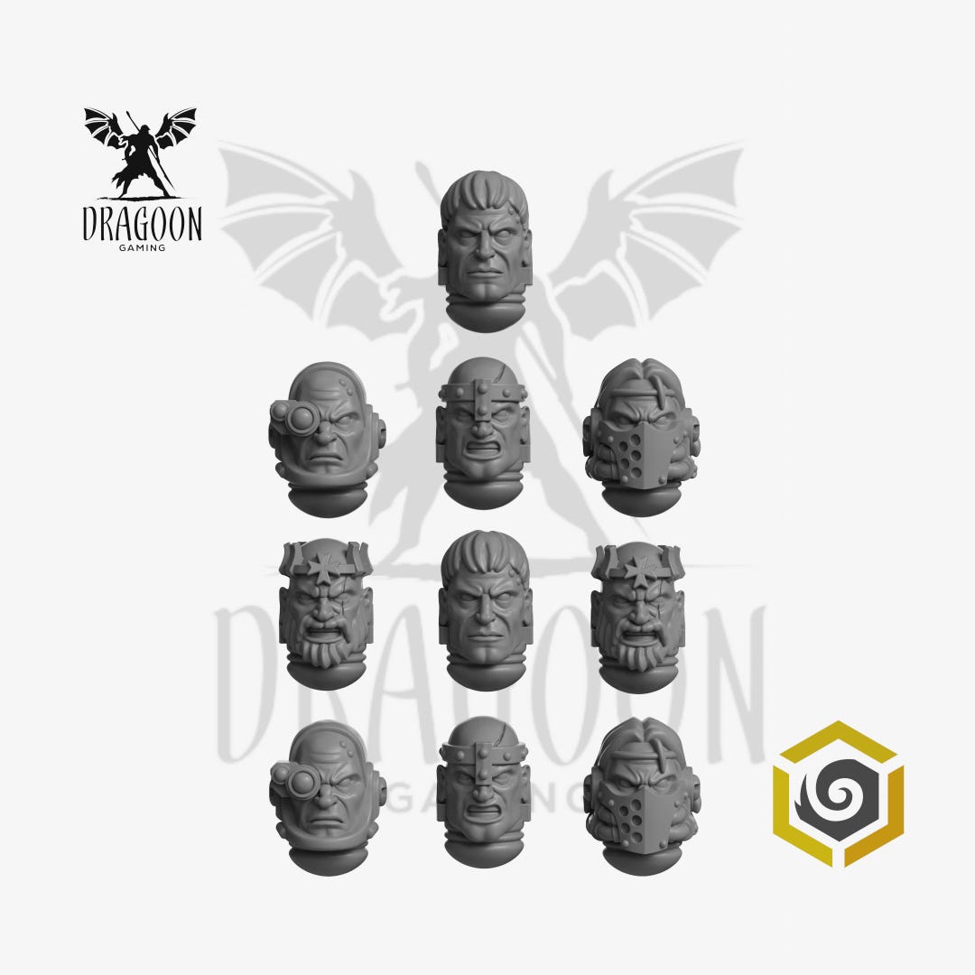 Eternal Crusaders Templar Heads. Conversion Bits for Prime 28mm/32mm ...