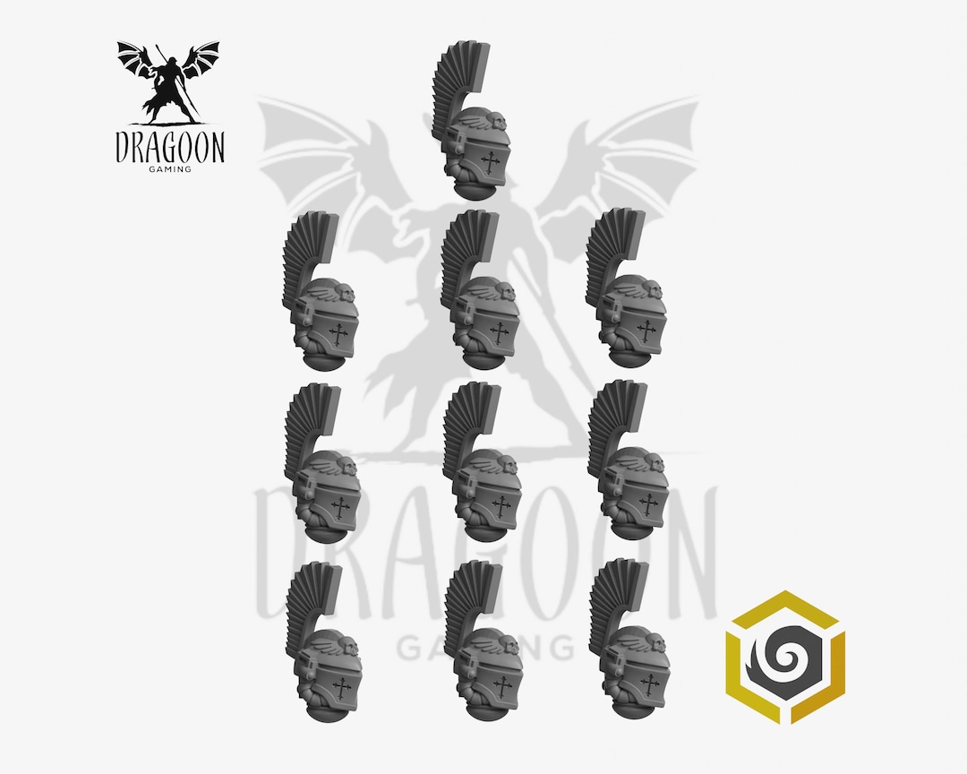 Space Knight Winged Hussar Helmet Set Conversion Bits for Prime 28mm ...