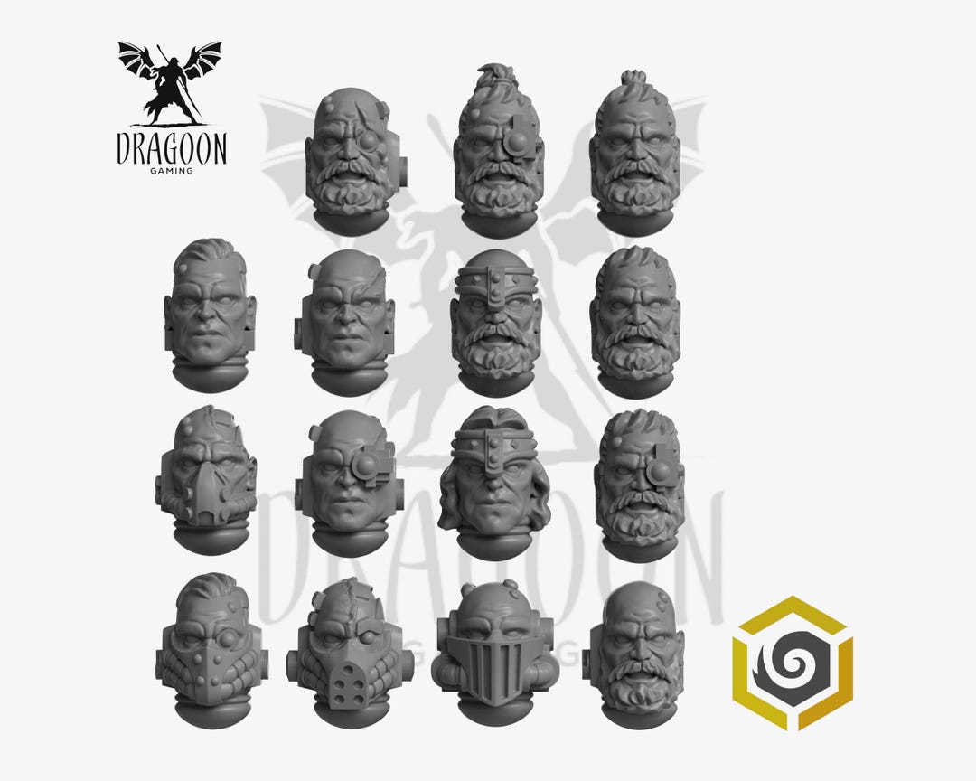 Space Knight Heads Conversion Bits for 28mm Scale Sci-fi Marines - Etsy