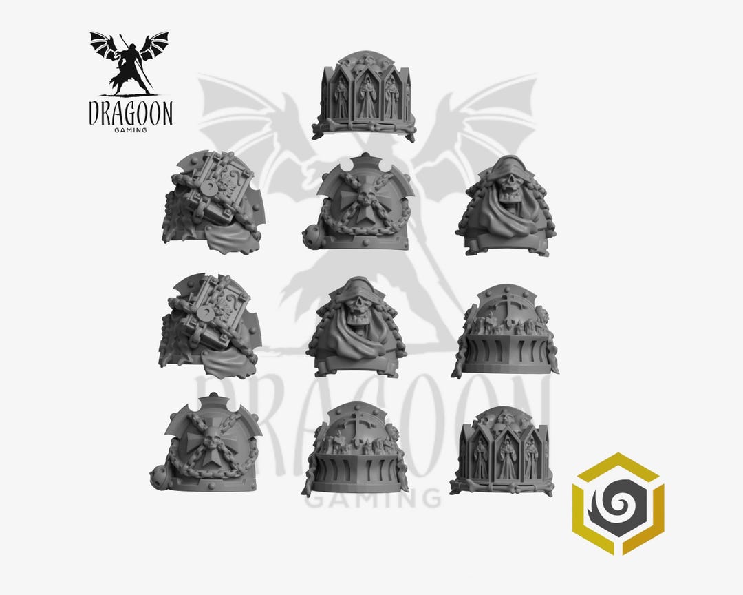 Space Knight Terminator Pauldrons Conversion Bits for 28mm Sci-fi ...